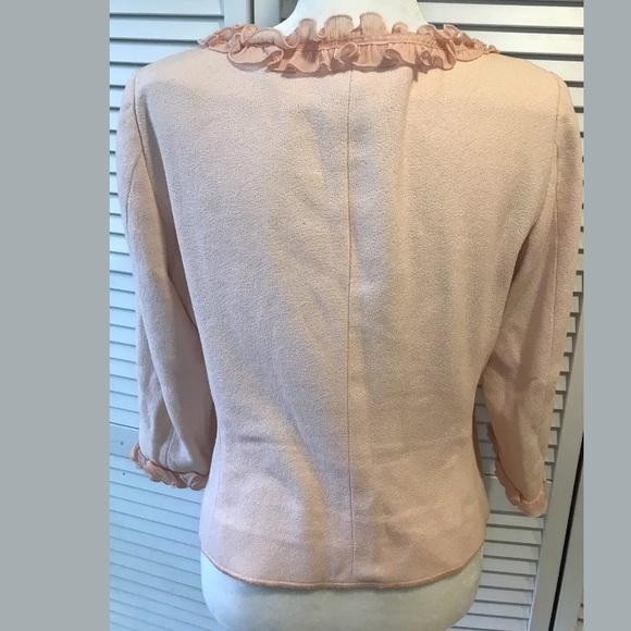 Moschino | Jackets & Coats | Moschino Pink Ruffle Jacket Blazer Sz 2 ...